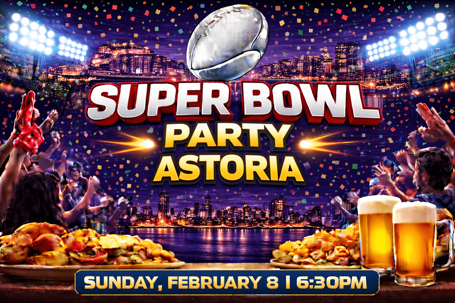 Super Bowl Party Astoria 2026 – Celebrate the Big Game - MTS Productions