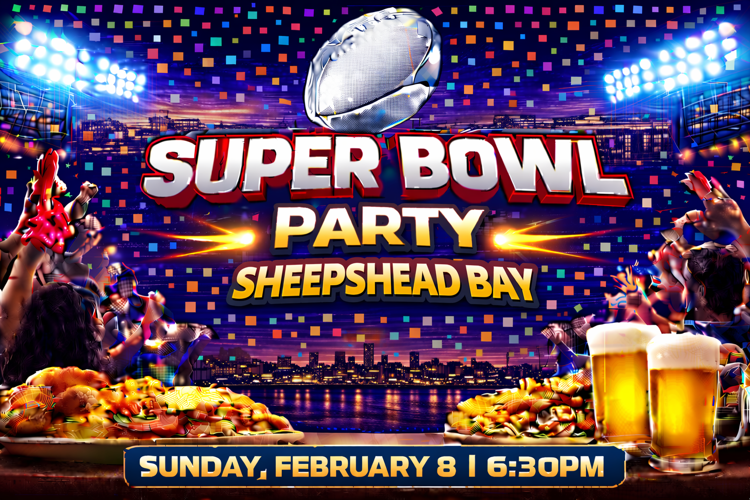 Super Bowl Party Sheepshead Bay 2026 | Big Game Party