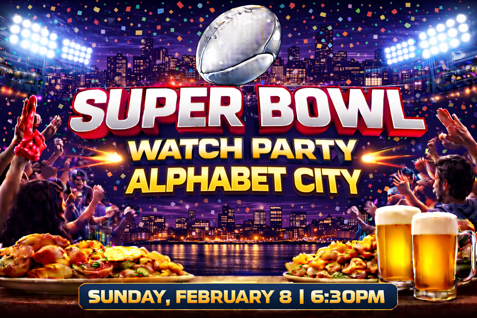 Super Bowl Party Alphabet City 2026 – Watch Live